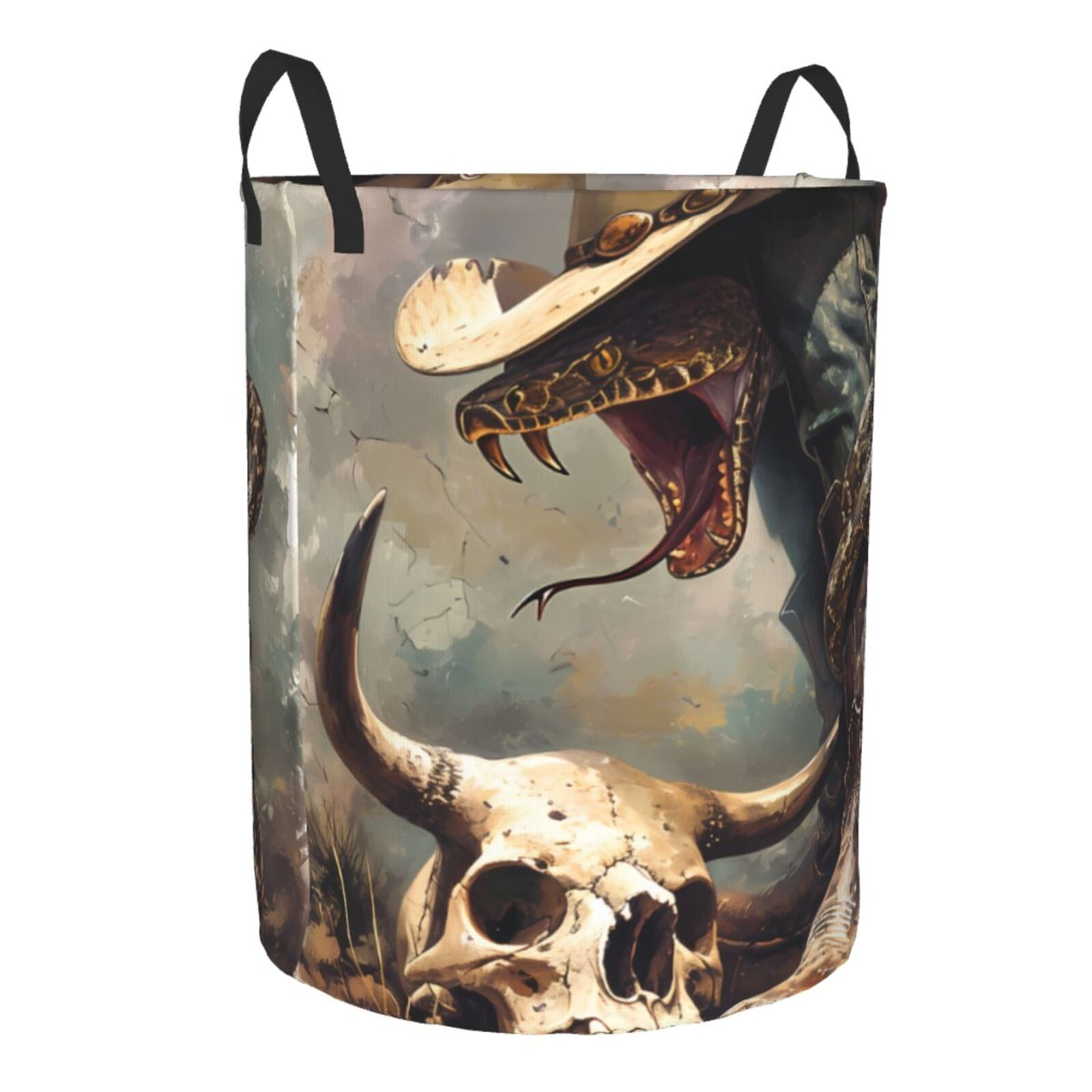 Lsque Western Cowboy Snake Ram Skull pattern Laundry Hamper Basket ...