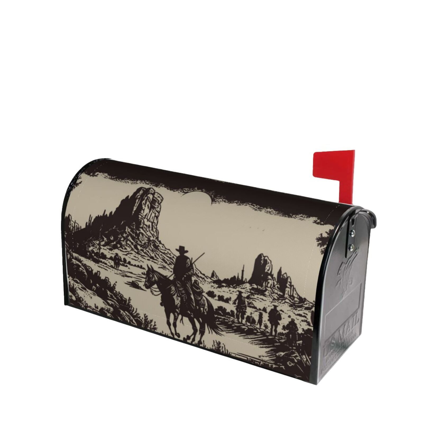 Lsque Western Desert Cowboy Mailbox Cover Standard Size ,Magnetic ...