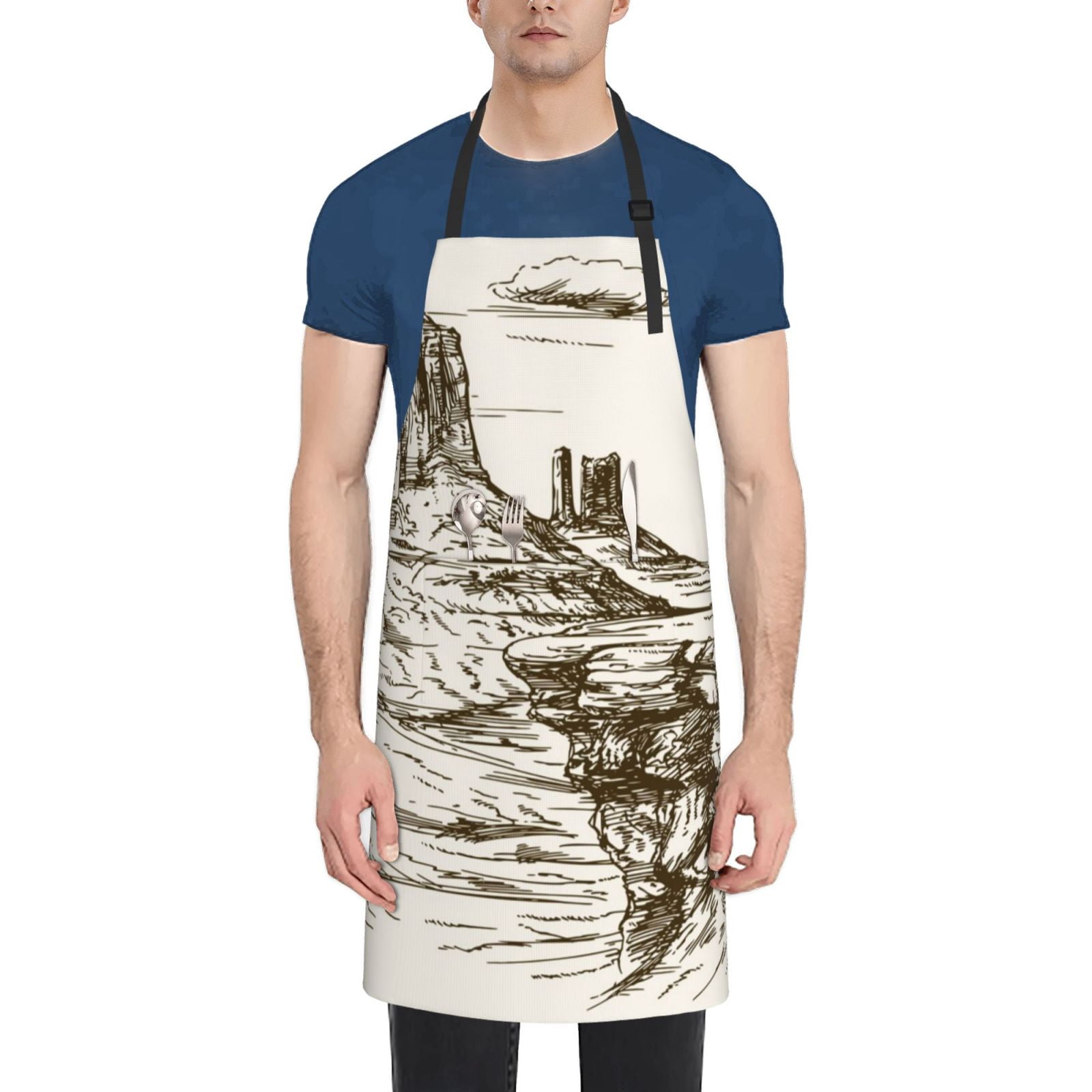 Lsque Western Desert Cowboys 1 Waterproof Apron Chef Aprons for Men ...