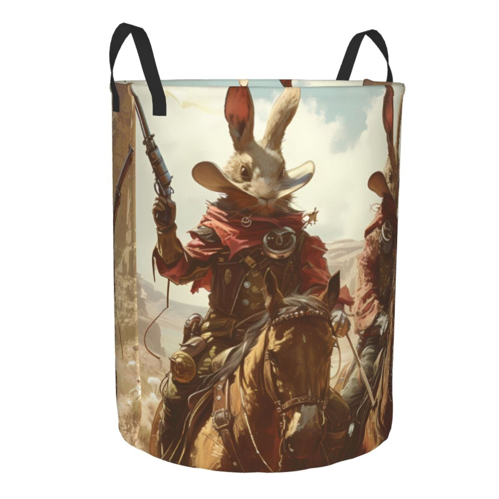 Lsque Western Rabbit Cowboy pattern Laundry Hamper Basket, Tall Woven ...