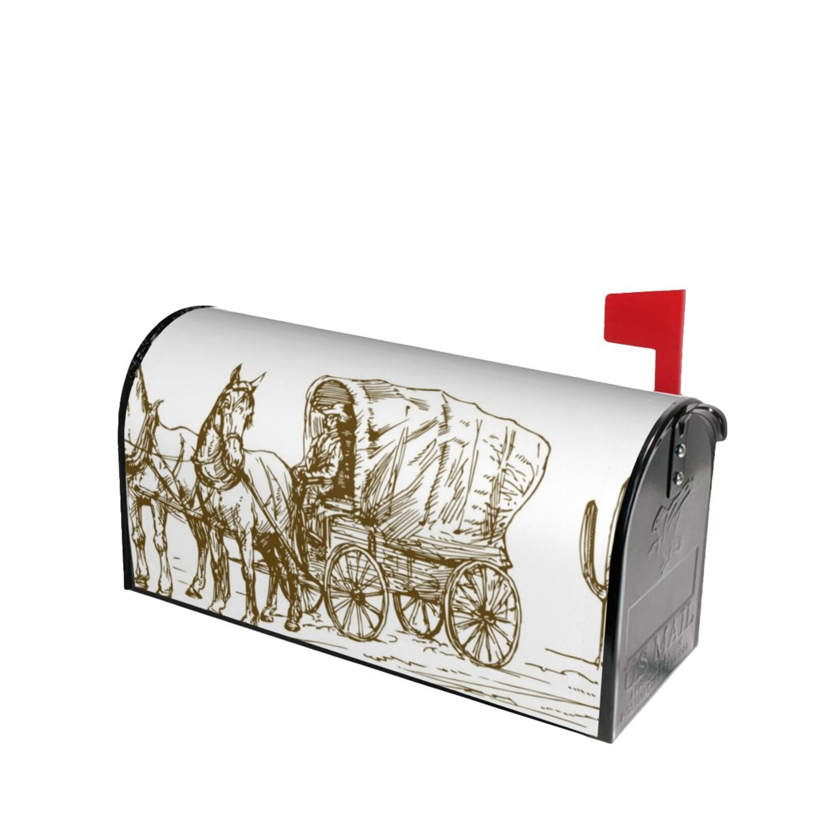 Lsque Western Scenery With Old Wagon Mailbox Cover Standard Size ...