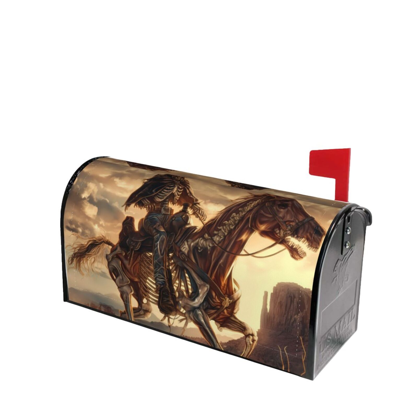 Lsque Western Skeleton Cowboy Horse Mailbox Cover Standard Size ...