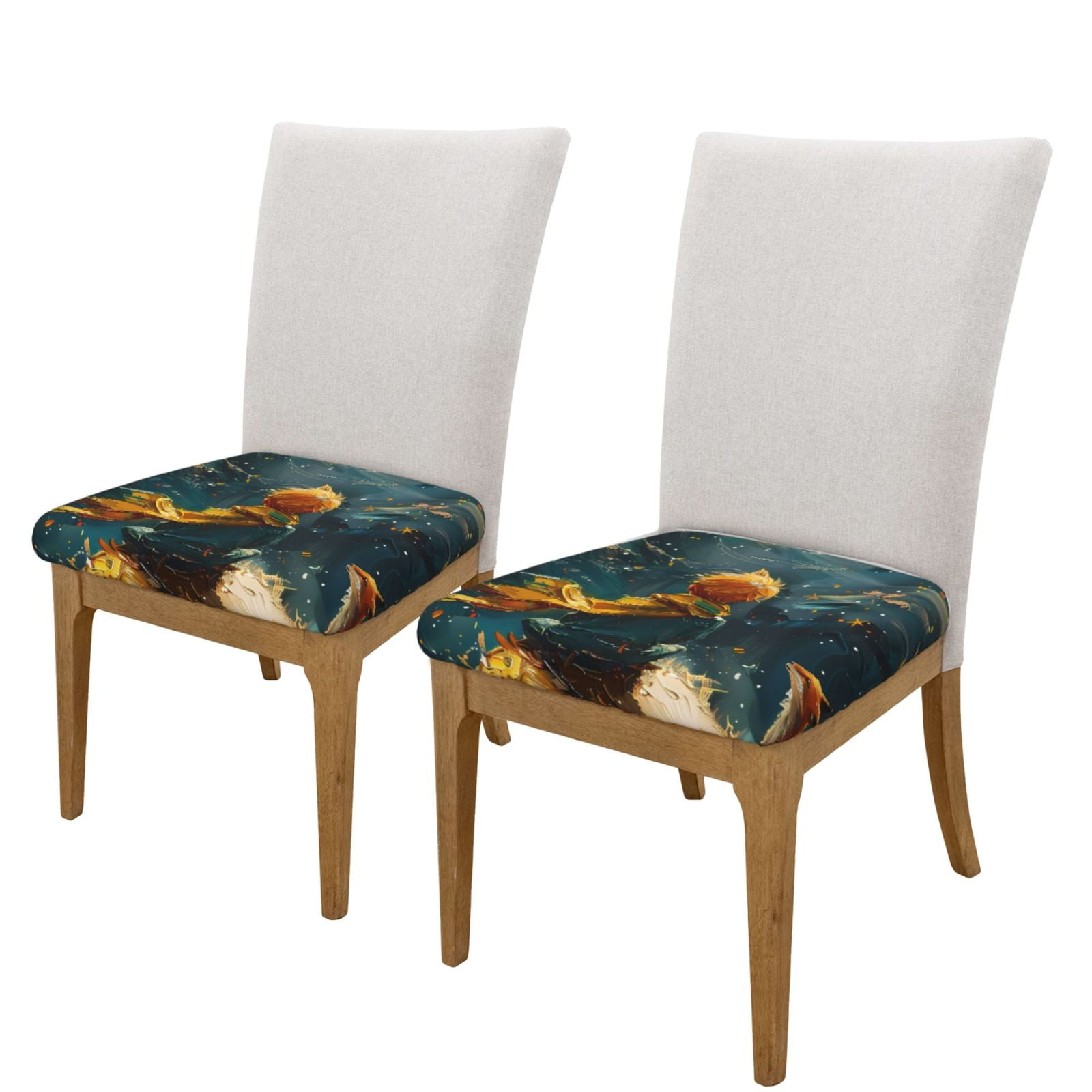 Lsque Whimsical Starry Night Scene Printed Square Couch Cushion Covers ...