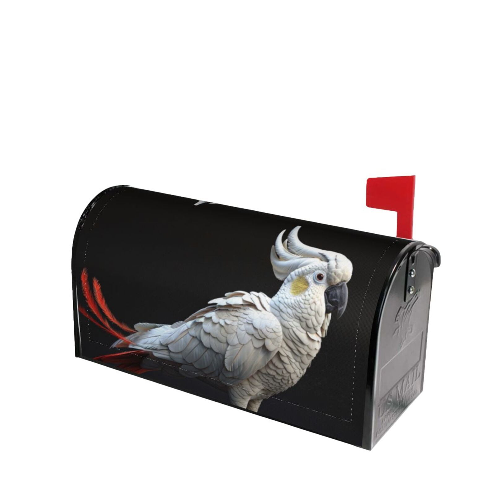 Lsque White Red Cockatoo Mailbox Cover Standard Size ,Magnetic Mailbox ...