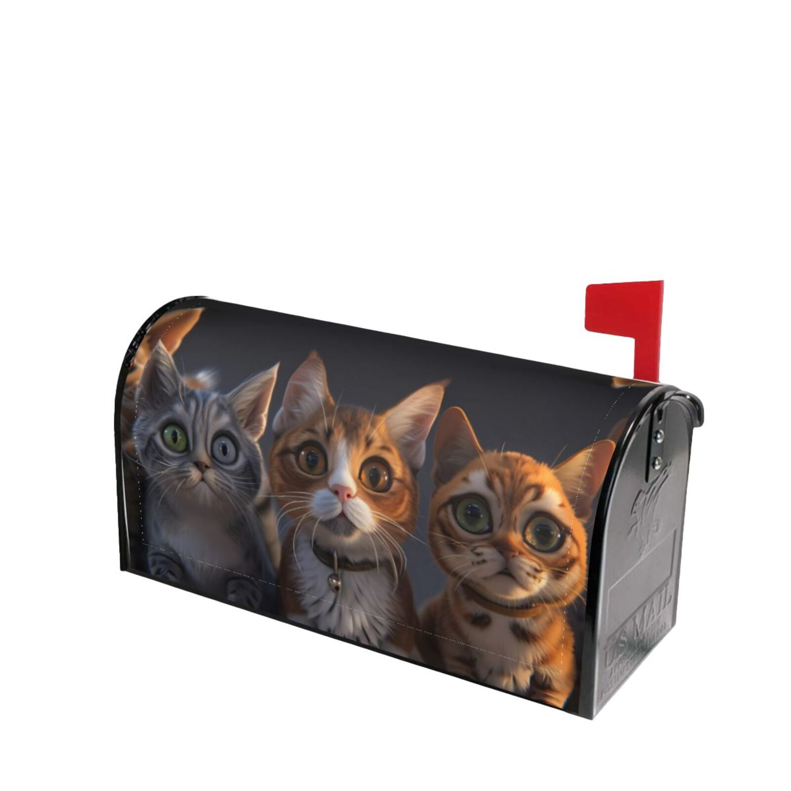 Lsque Wide Eyed Cartoon Cats Mailbox Cover Standard Size ,Magnetic ...