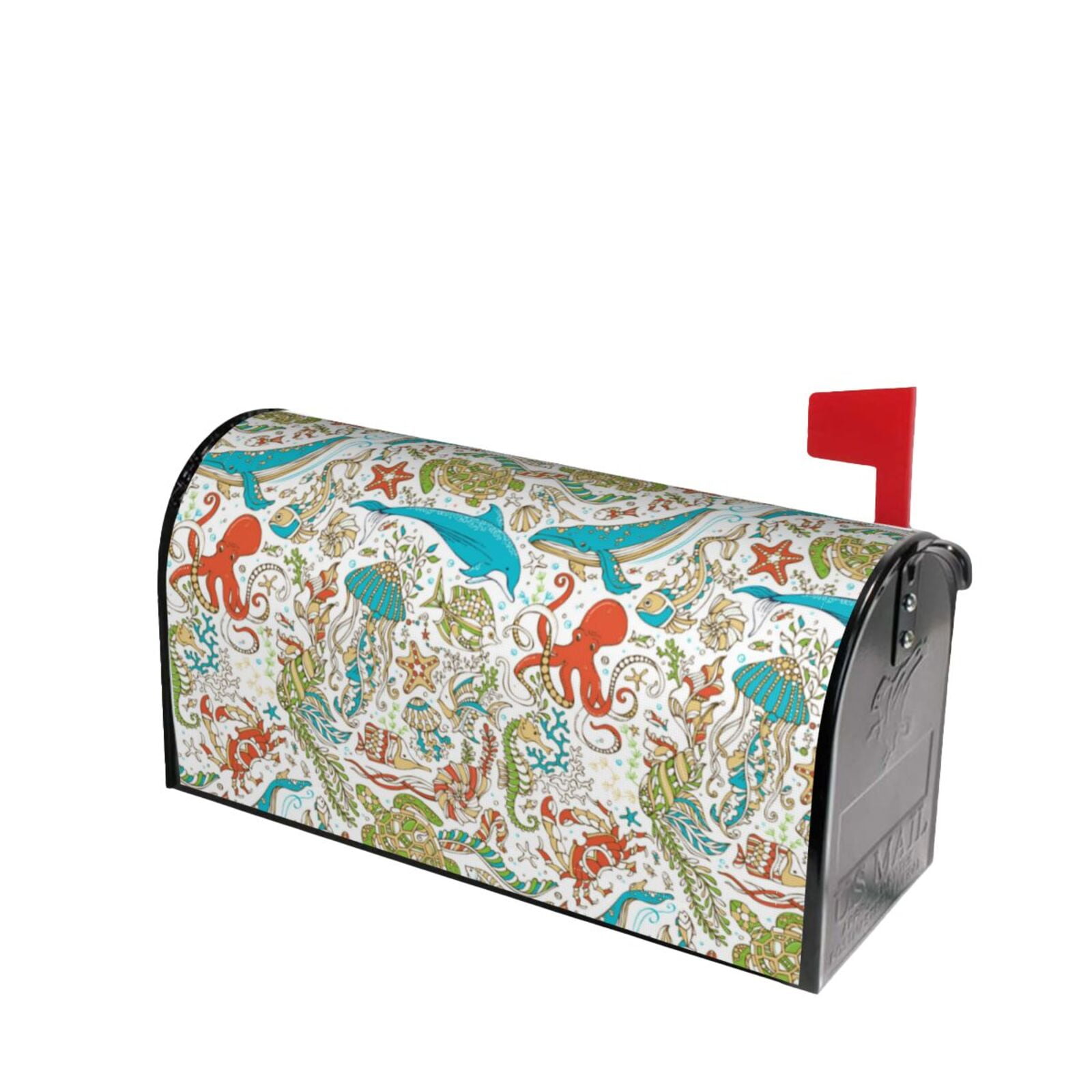 Lsque Wild Sea Life Mailbox Cover Standard Size ,Magnetic Mailbox ...