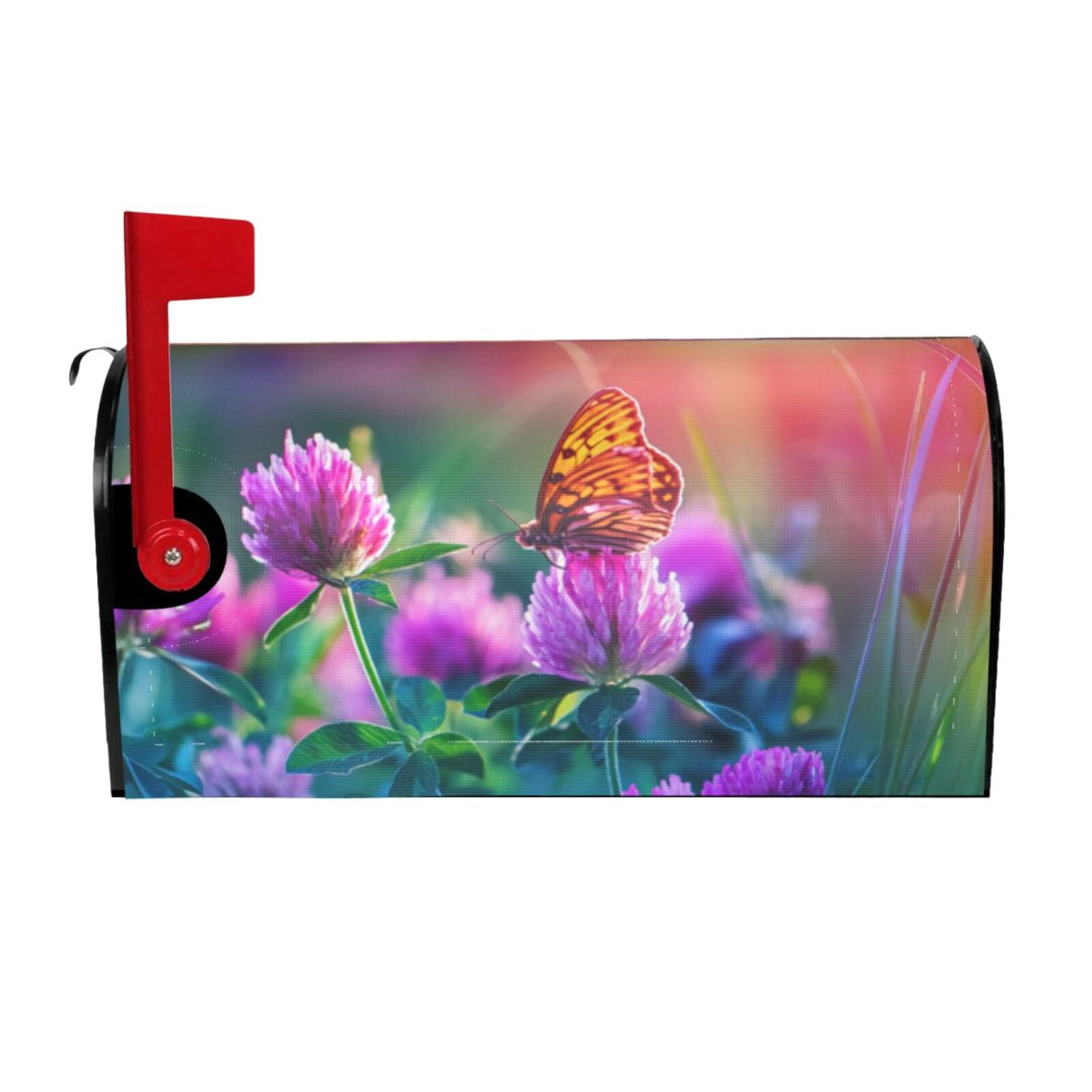 Lsque Wild flowers of clover and butterfly Mailbox Cover Standard Size ...