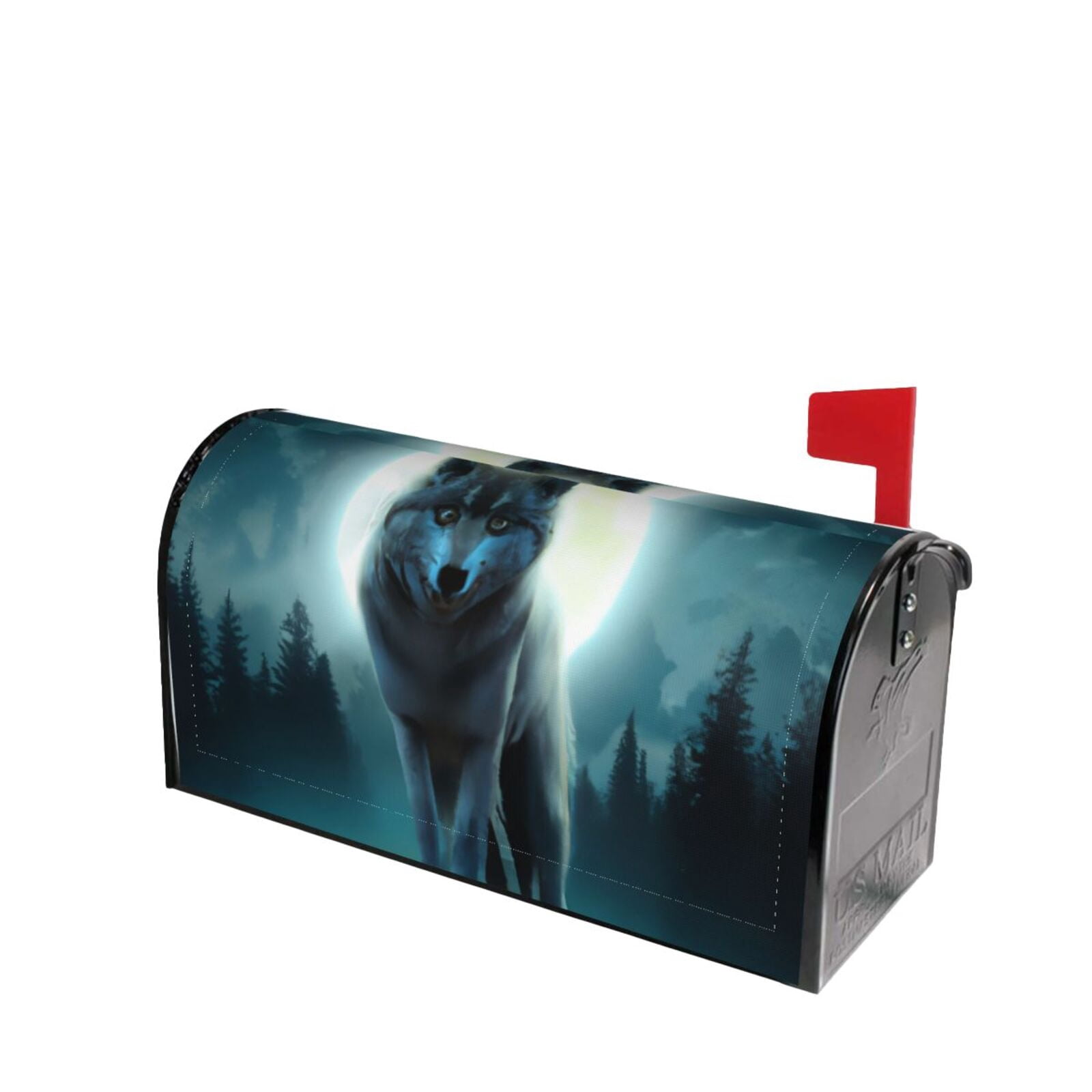 Lsque Wolf Mailbox Cover Standard Size ,Magnetic Mailbox Covers Post ...