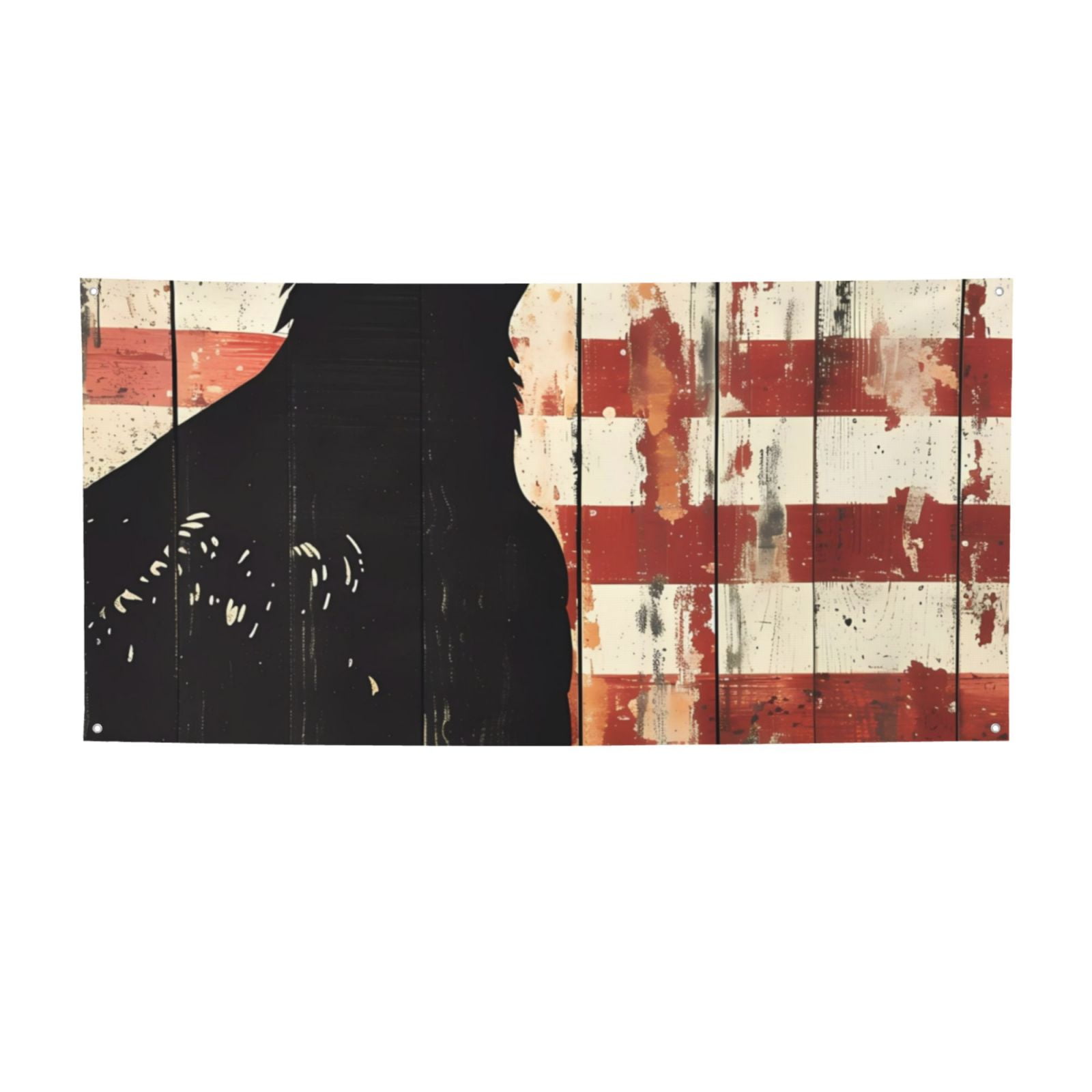 Lsque Wood Grain Bald Eagle Pattern Party Banner, Festive Banner ...