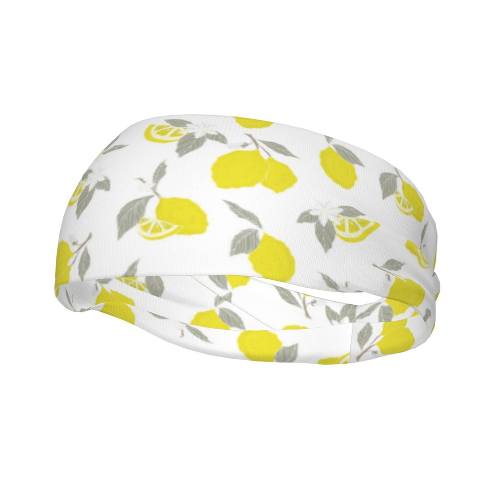 Lsque Yellow Lemon Leaves Pattern Sweatbands Sports Headband for Men ...