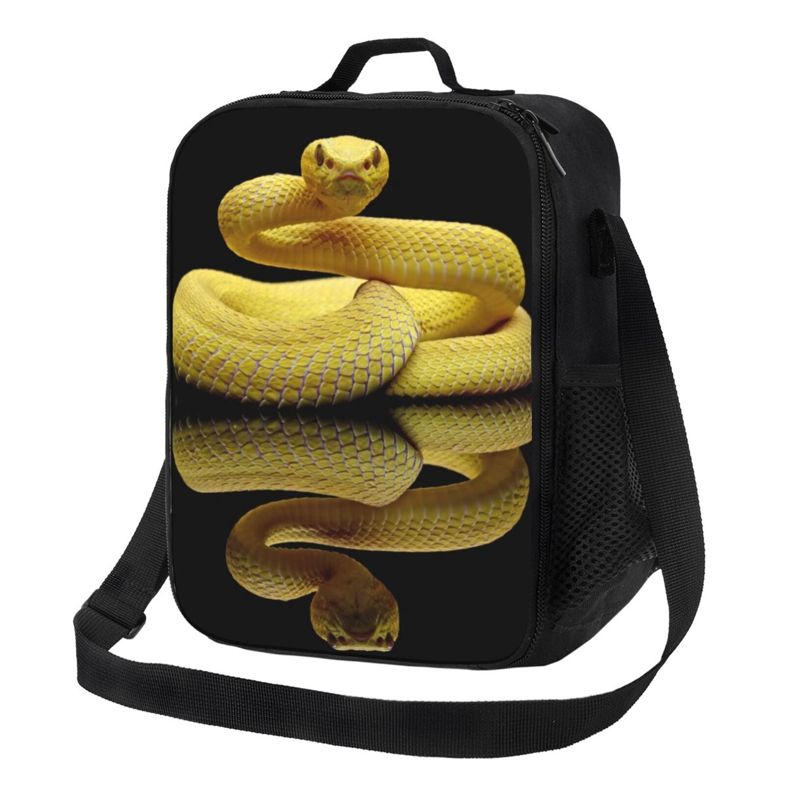 Lsque Yellow White-Lipped Pit Viper Lunch Bag Lunch Box for Women Men ...