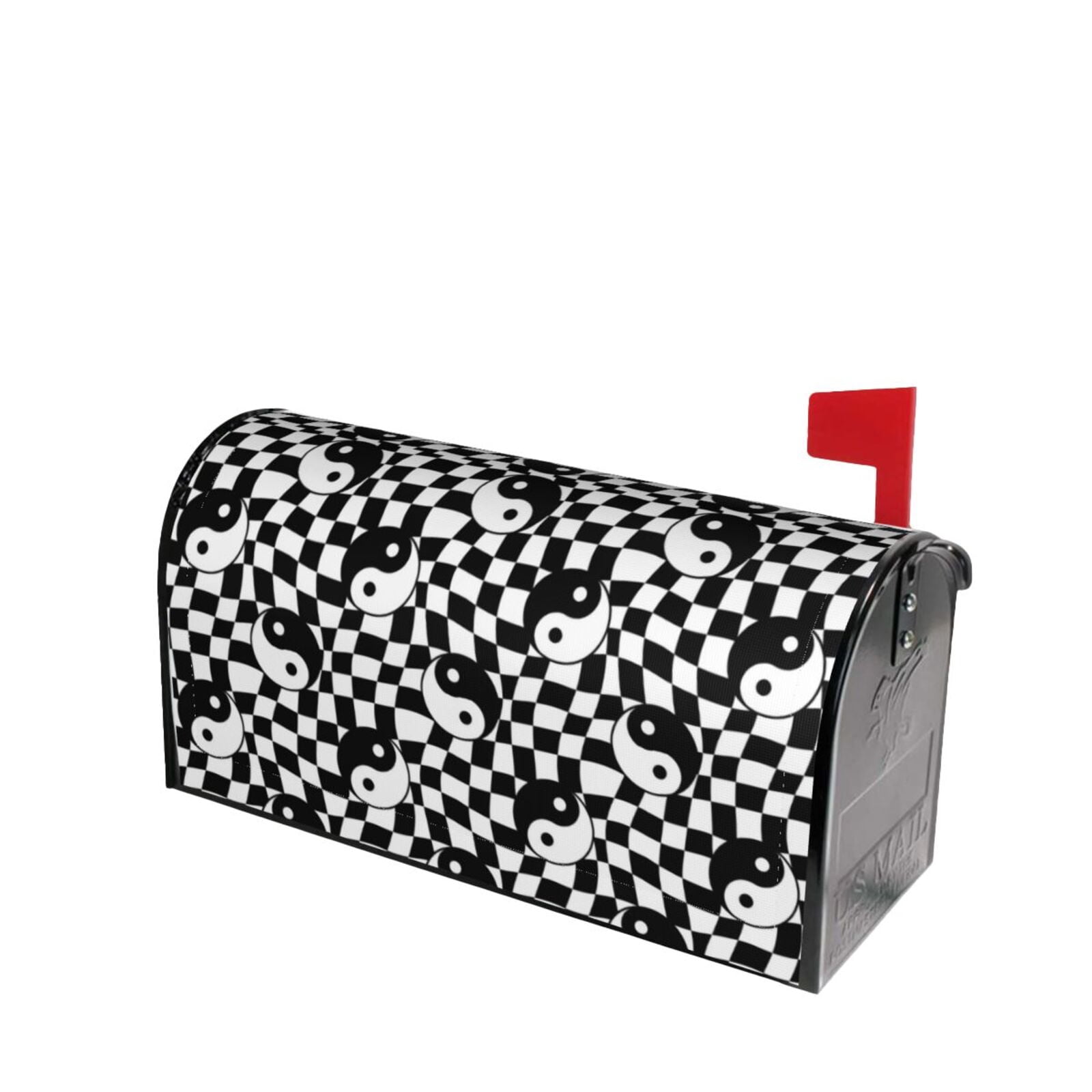 Lsque Ying Yang Checkered Mailbox Cover Standard Size ,Magnetic Mailbox ...