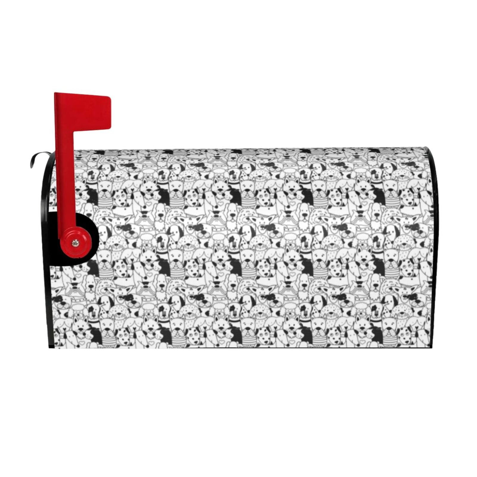 Lsque black and white dogs Mailbox Cover Standard Size ,Magnetic ...