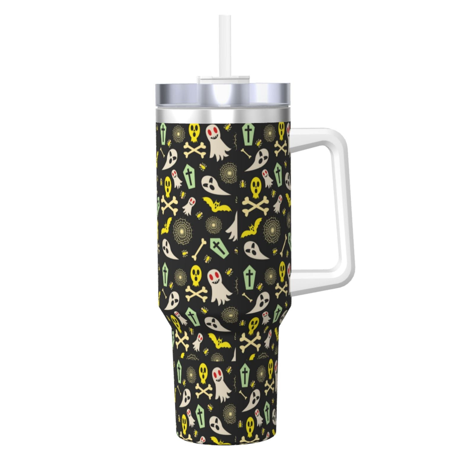Lsque cartoon Skull spider web Pattern 40 OZ Ice Bully Cup with Handle ...