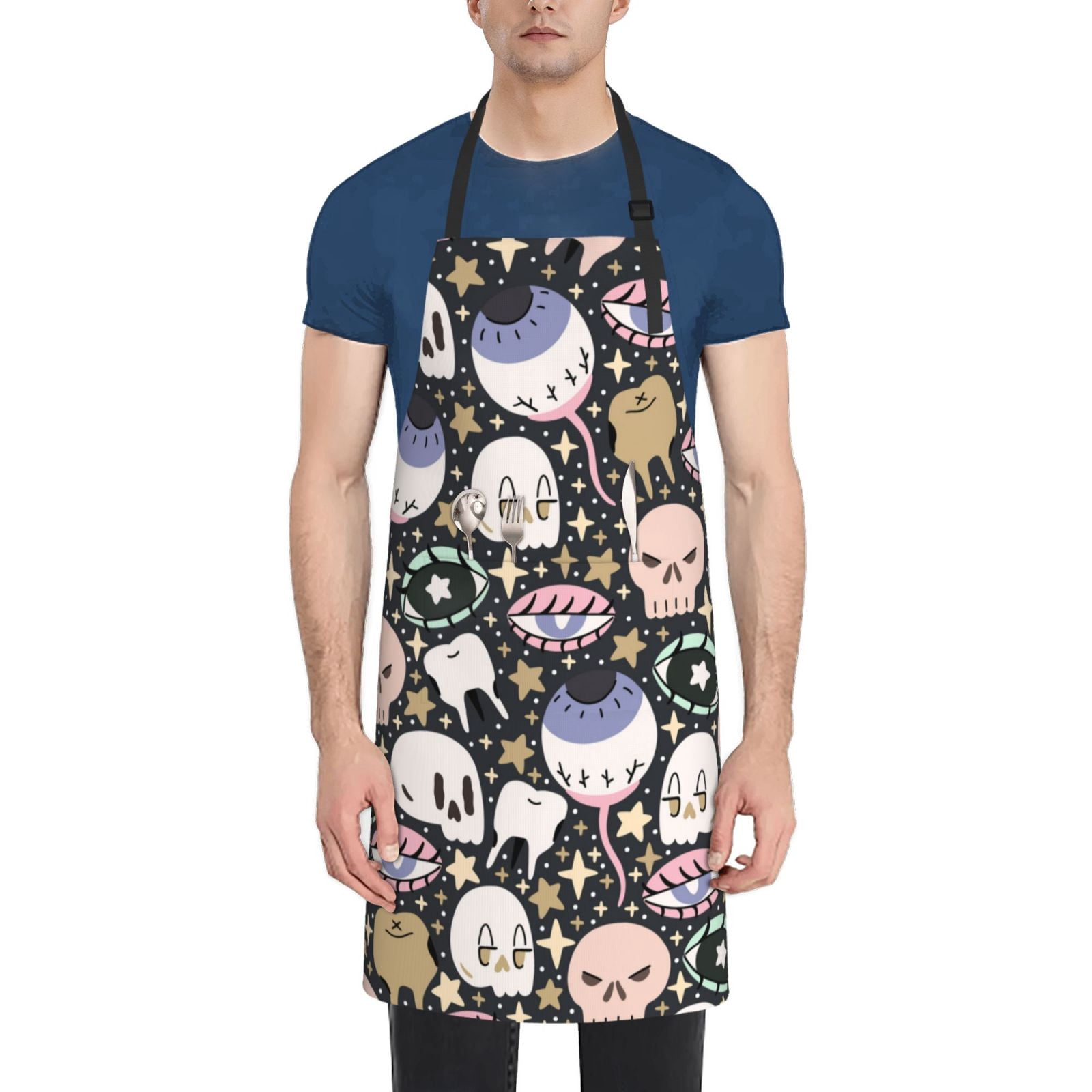 Lsque cartoon cute Skull star Waterproof Apron Chef Aprons for Men ...