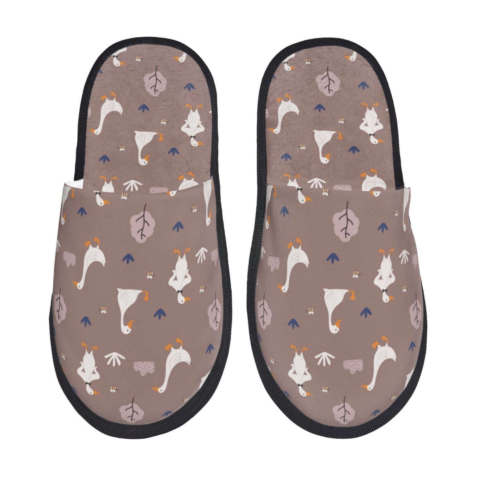 Lsque cartoon geese Print Fuzzy Slippers Fuzzy Soft House Slippers ...