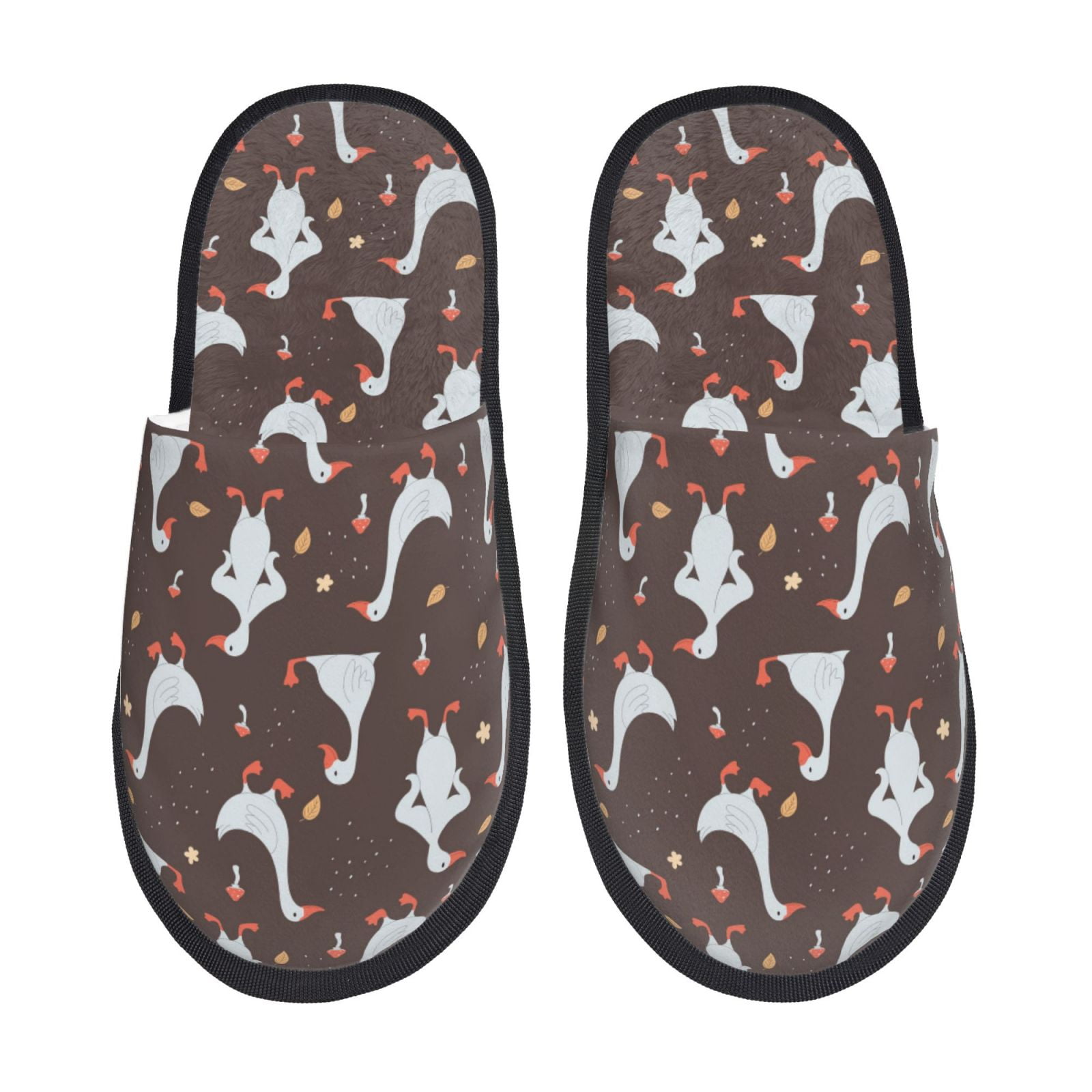 Lsque cartoon geese Print Fuzzy Slippers Fuzzy Soft House Slippers ...