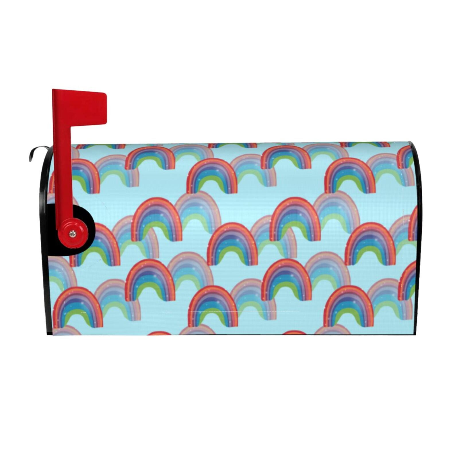 Lsque colorful rainbow Mailbox Cover Standard Size ,Magnetic Mailbox Covers Post Wraps Letter ...