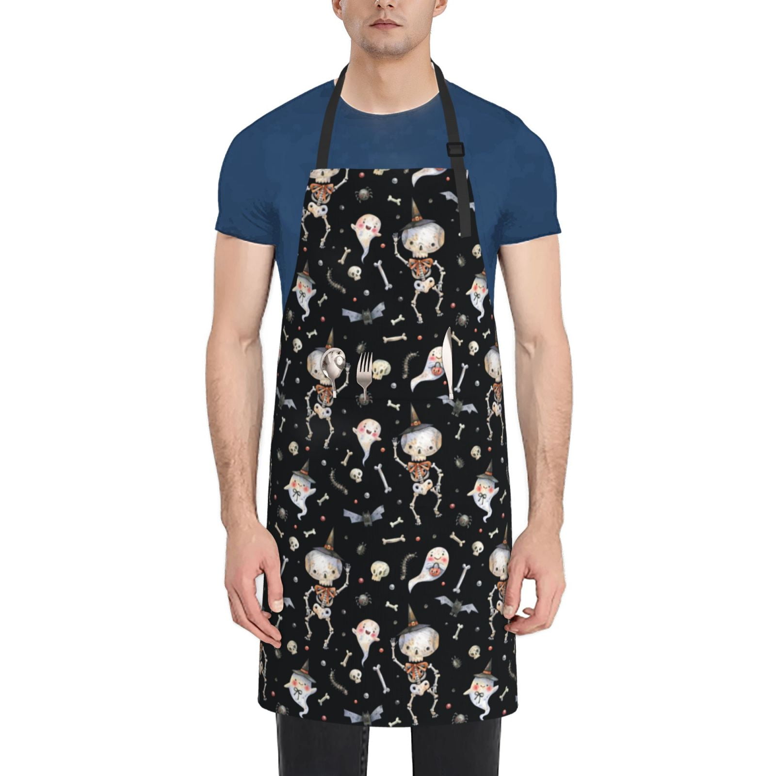 Lsque cute Skull bone Waterproof Apron Chef Aprons for Men Heavy Duty ...