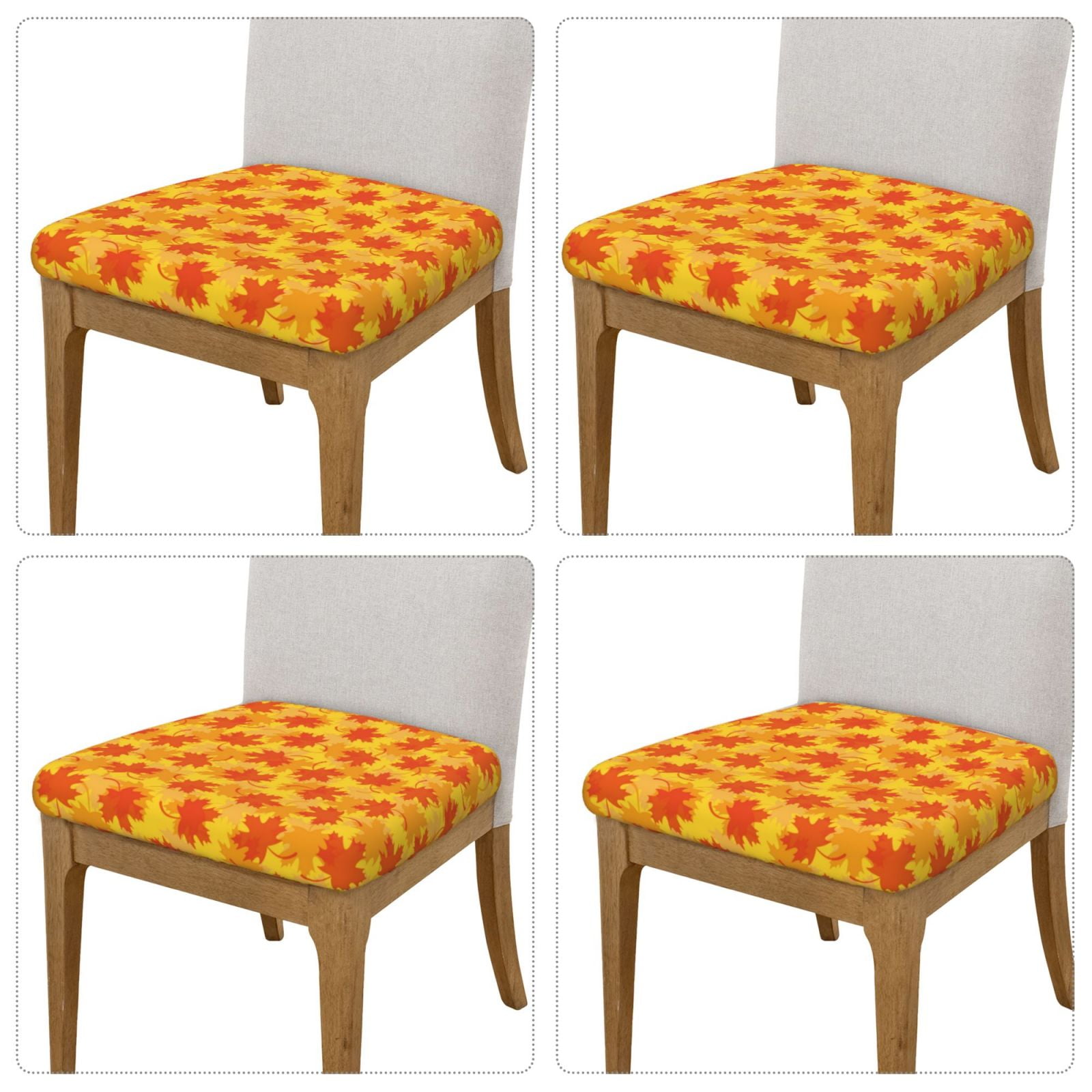 Lsque fall retro maple leaf Printed Square Couch Cushion Covers, Floral ...