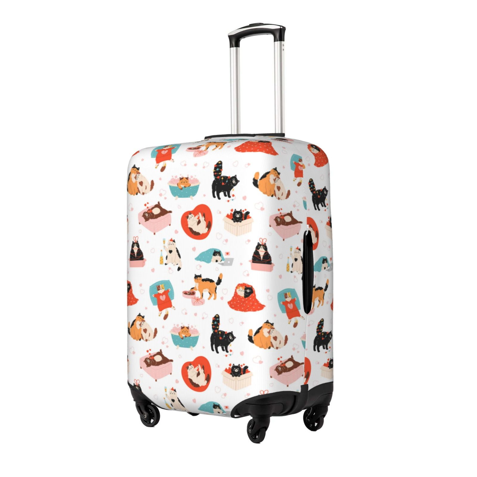 Lsque funny cats celebrating Valentine's Day Printed Luggage Cover ...