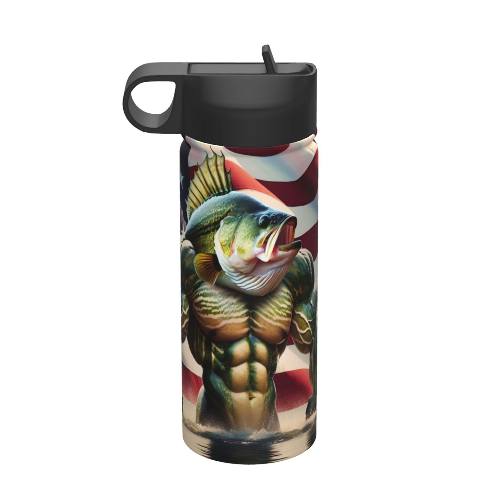 Lsque giant bass with big muscles Pattern 18oz Sports Insulated Kettle ...