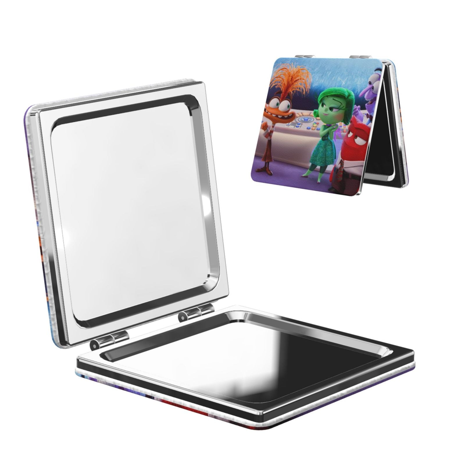 Lsque inside out 2 Pattern Cosmetic Mirror 2.6 Inch Round Handheld ...