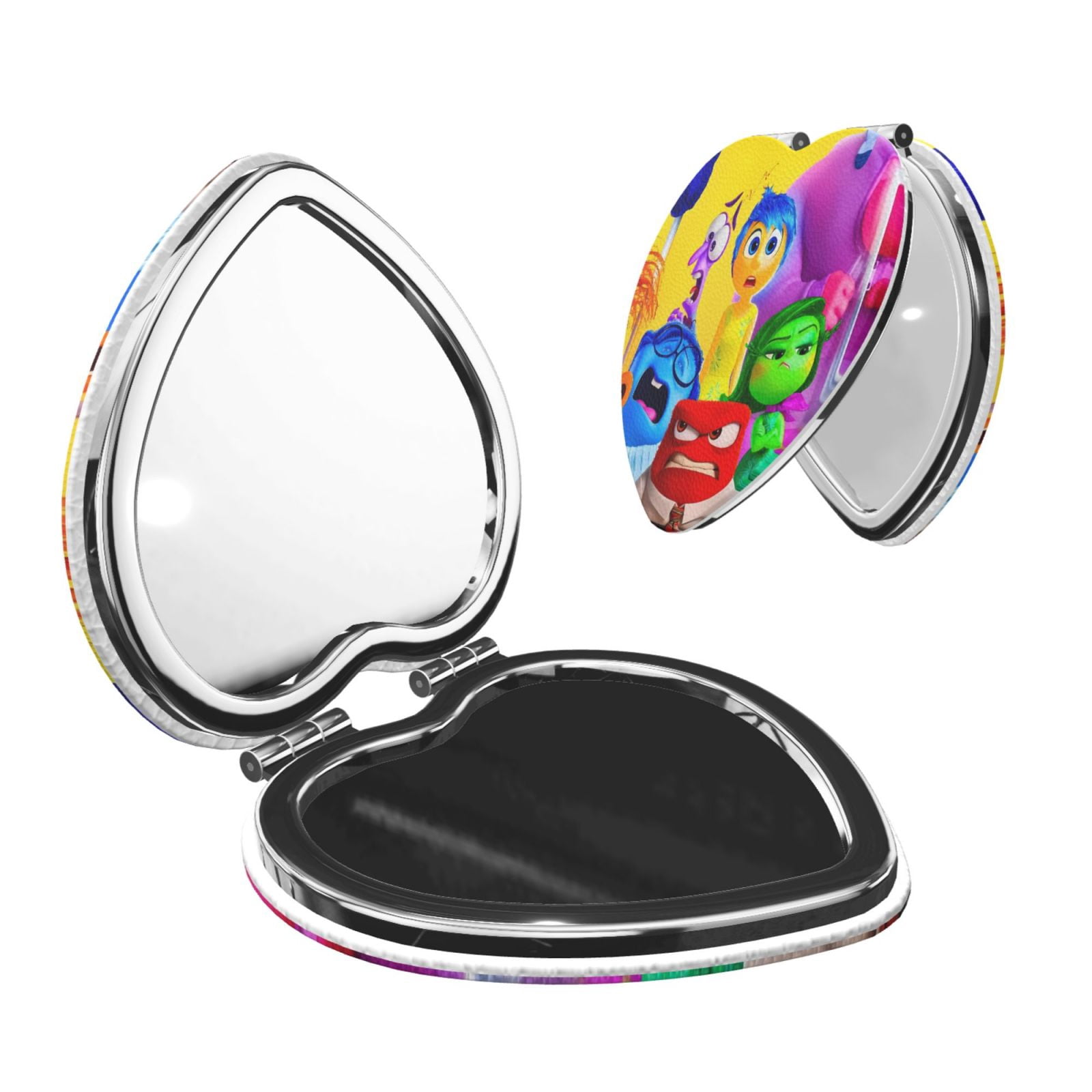 Lsque inside out 2 Pattern Cosmetic Mirror 2.6 Inch Round Handheld ...