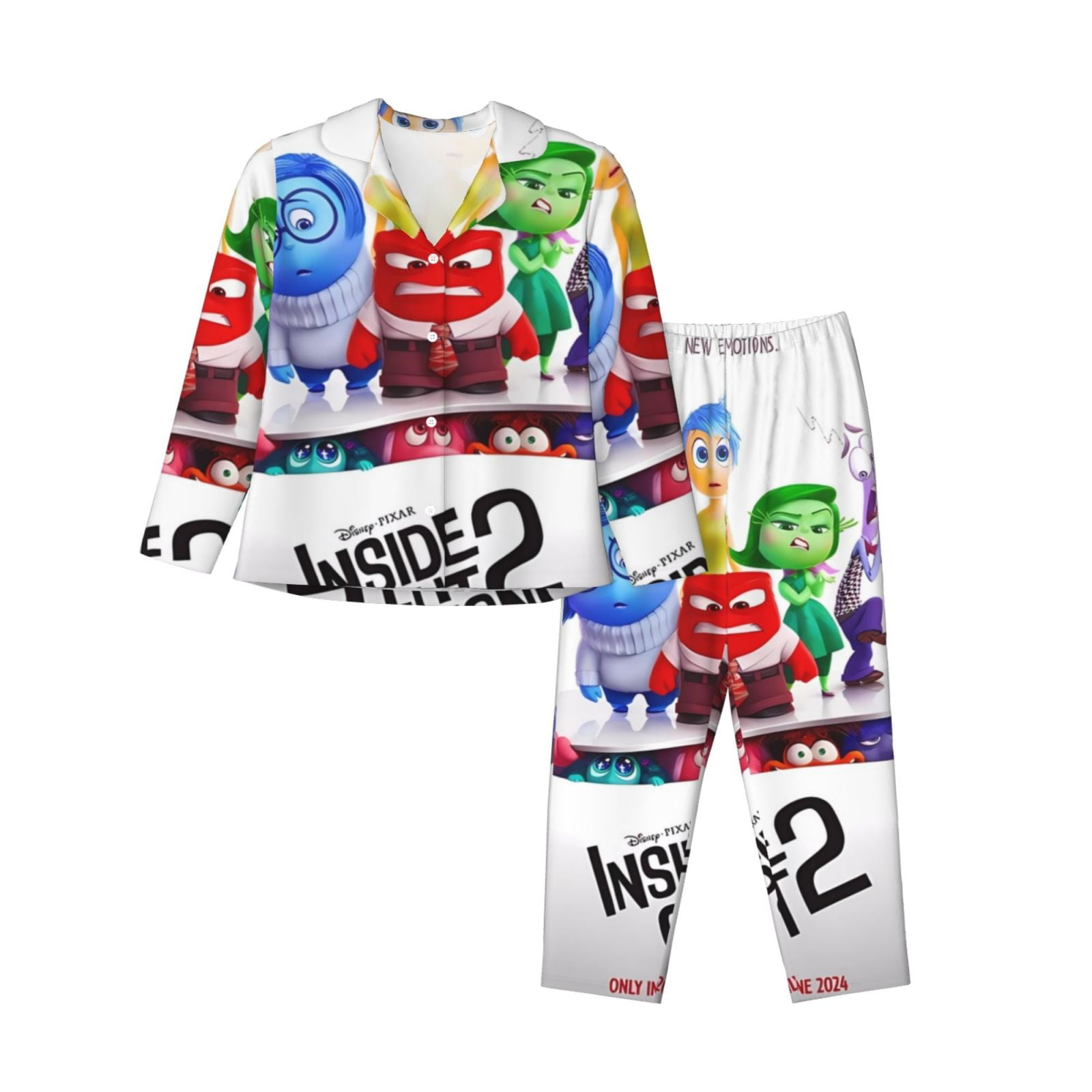 Lsque inside out 2 Pattern Long Sleeve Pajama Set for Women - Soft 2 ...