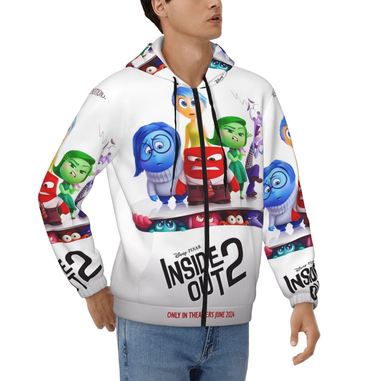 Lsque inside out 2 for Mens Full-zip Hoodie, Zip-up Pullover Hooded ...
