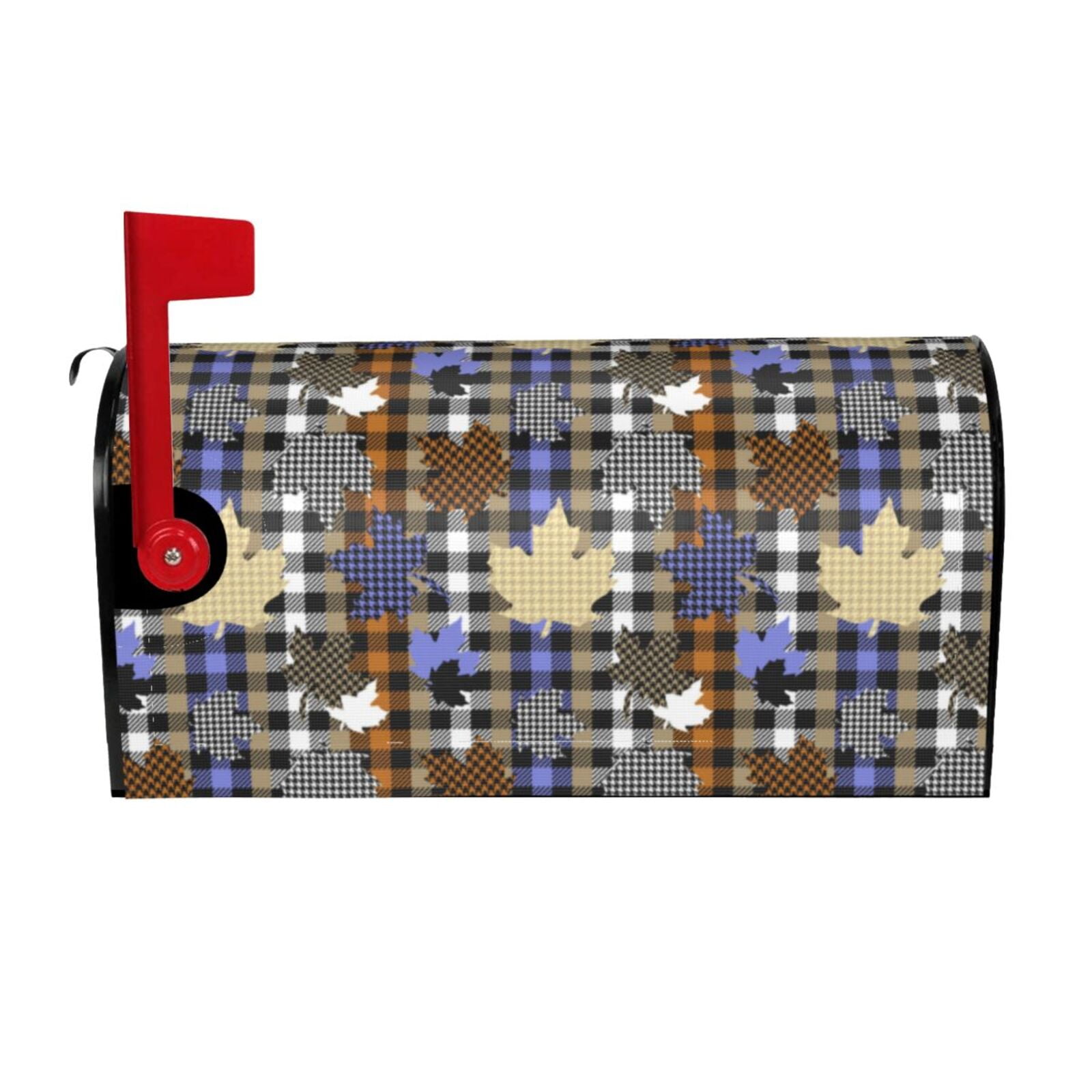 Lsque maple leaves Houndstooth Mailbox Cover Standard Size ,Magnetic ...