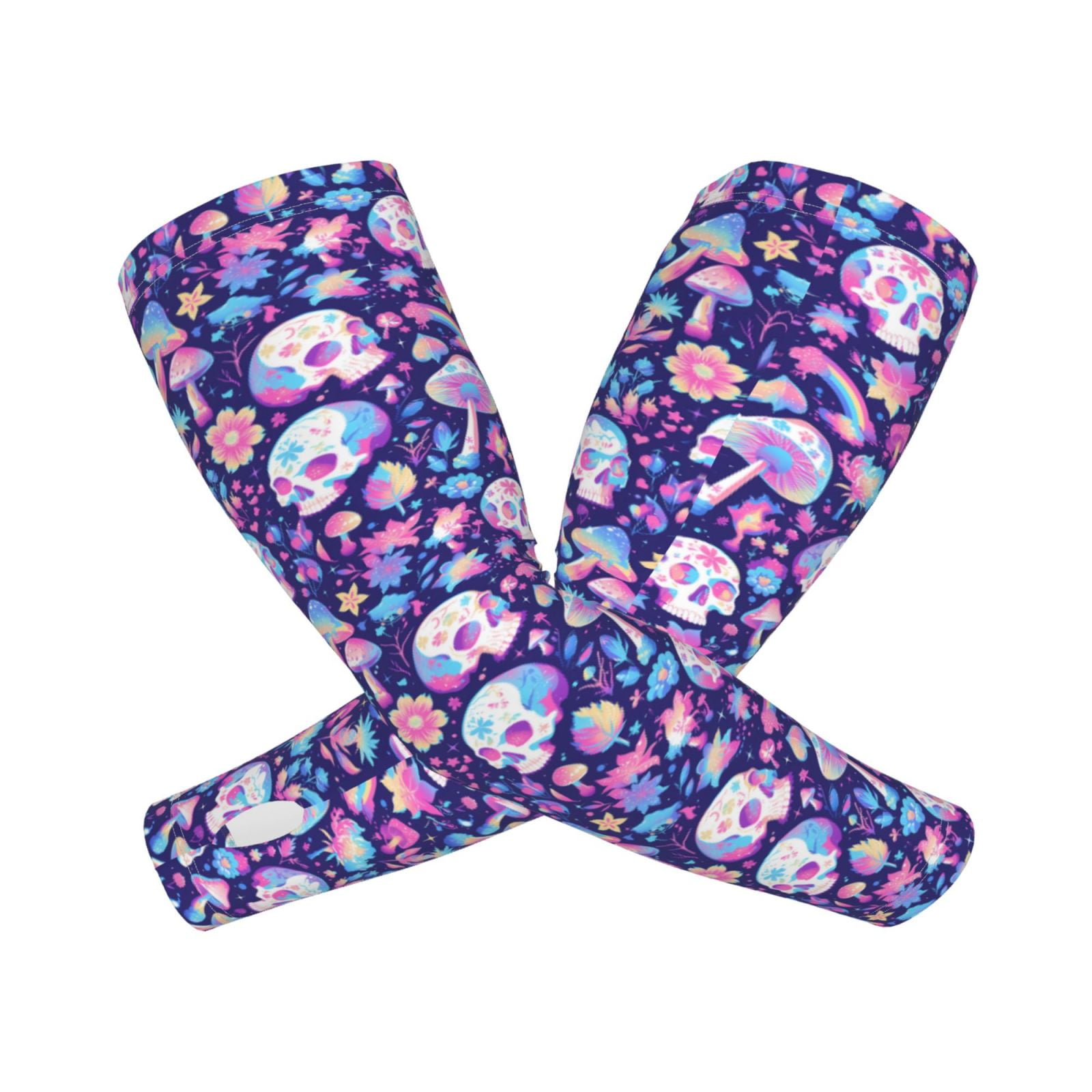Lsque mushroom rainbow Skull cartoon Cooling Arm Sleeves for Men ...