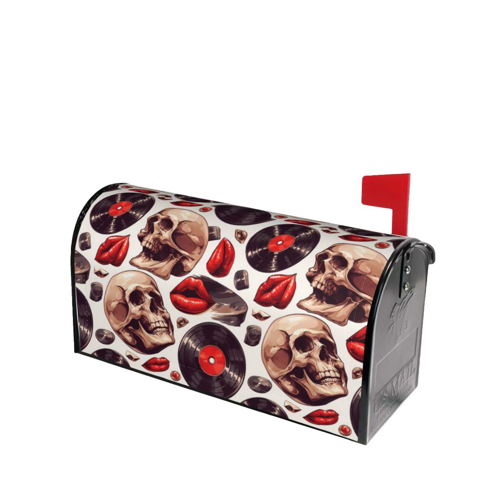 Lsque record lips Skull Mailbox Cover Standard Size ,Magnetic Mailbox ...