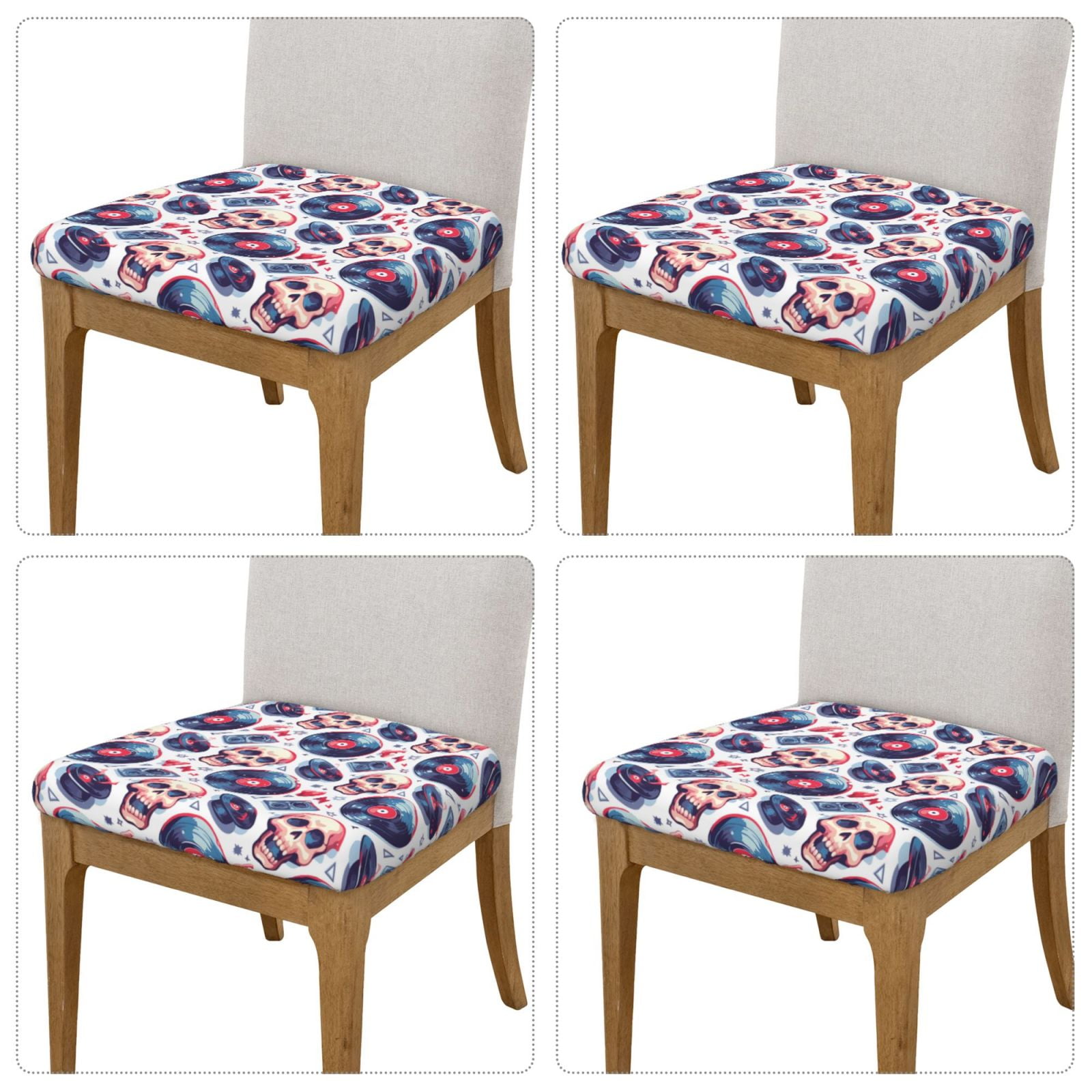 Lsque record rock music Skull Printed Square Couch Cushion Covers ...