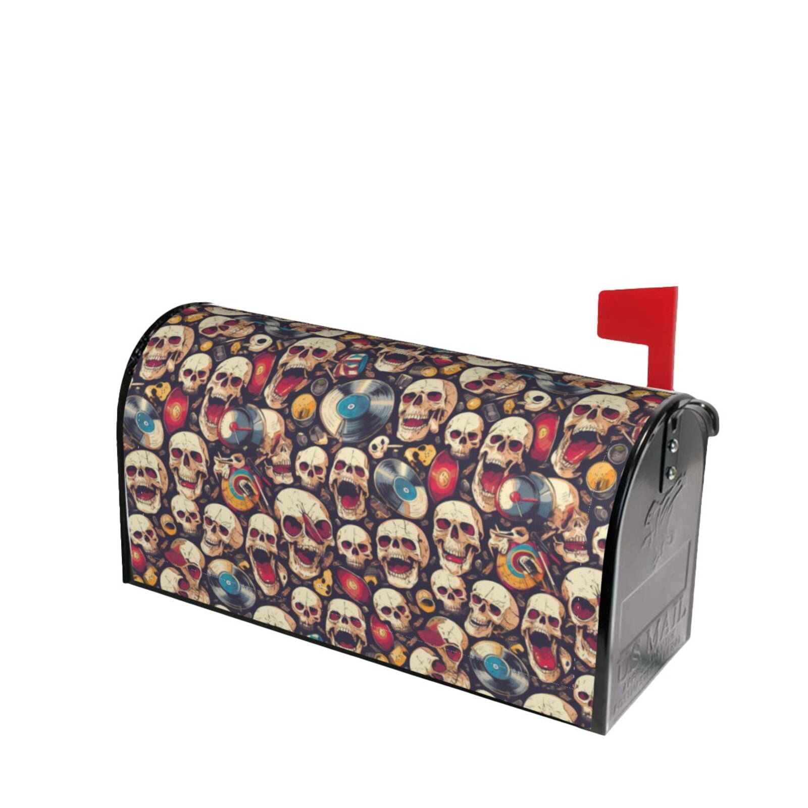 Lsque rock record music Skull Mailbox Cover Standard Size ,Magnetic ...