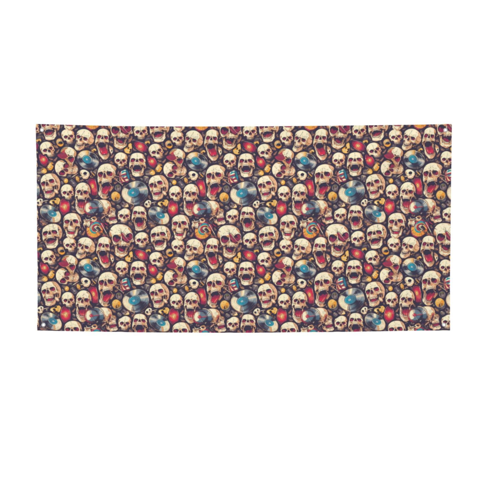 Lsque rock record music Skull Pattern Party Banner, Festive Banner ...