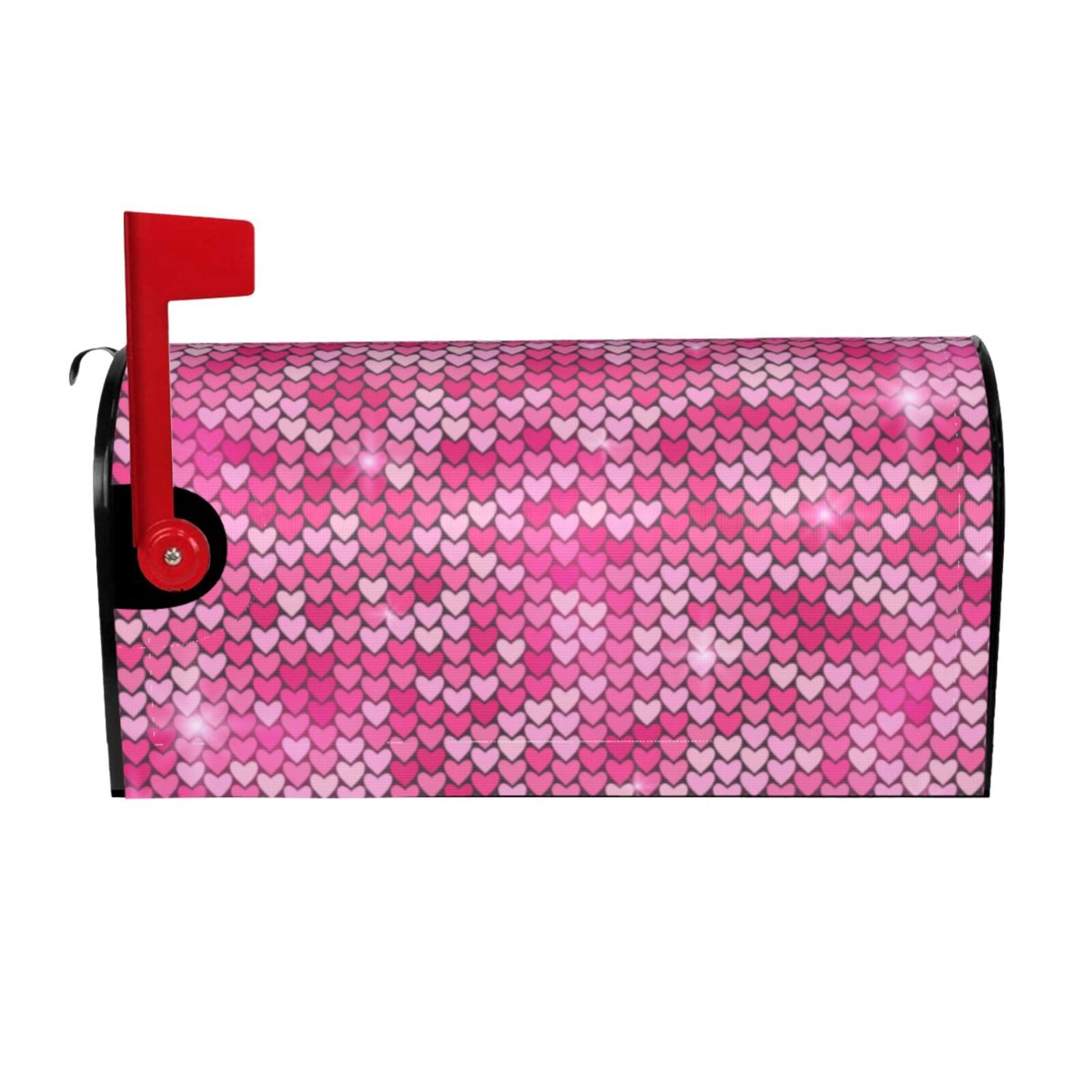 Lsque shiny with pink heart Mailbox Cover Standard Size ,Magnetic ...