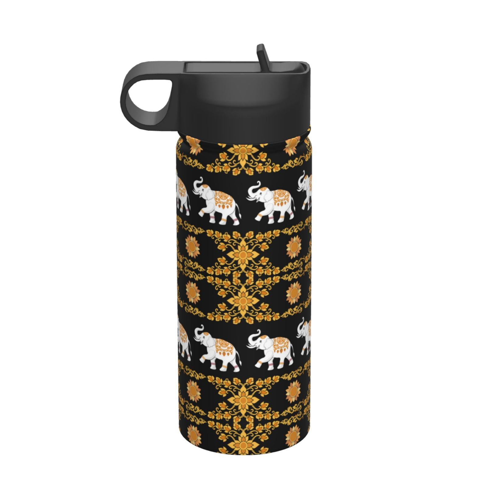 Lsque traditional Elephant Pattern 18oz Sports Insulated Kettle With ...