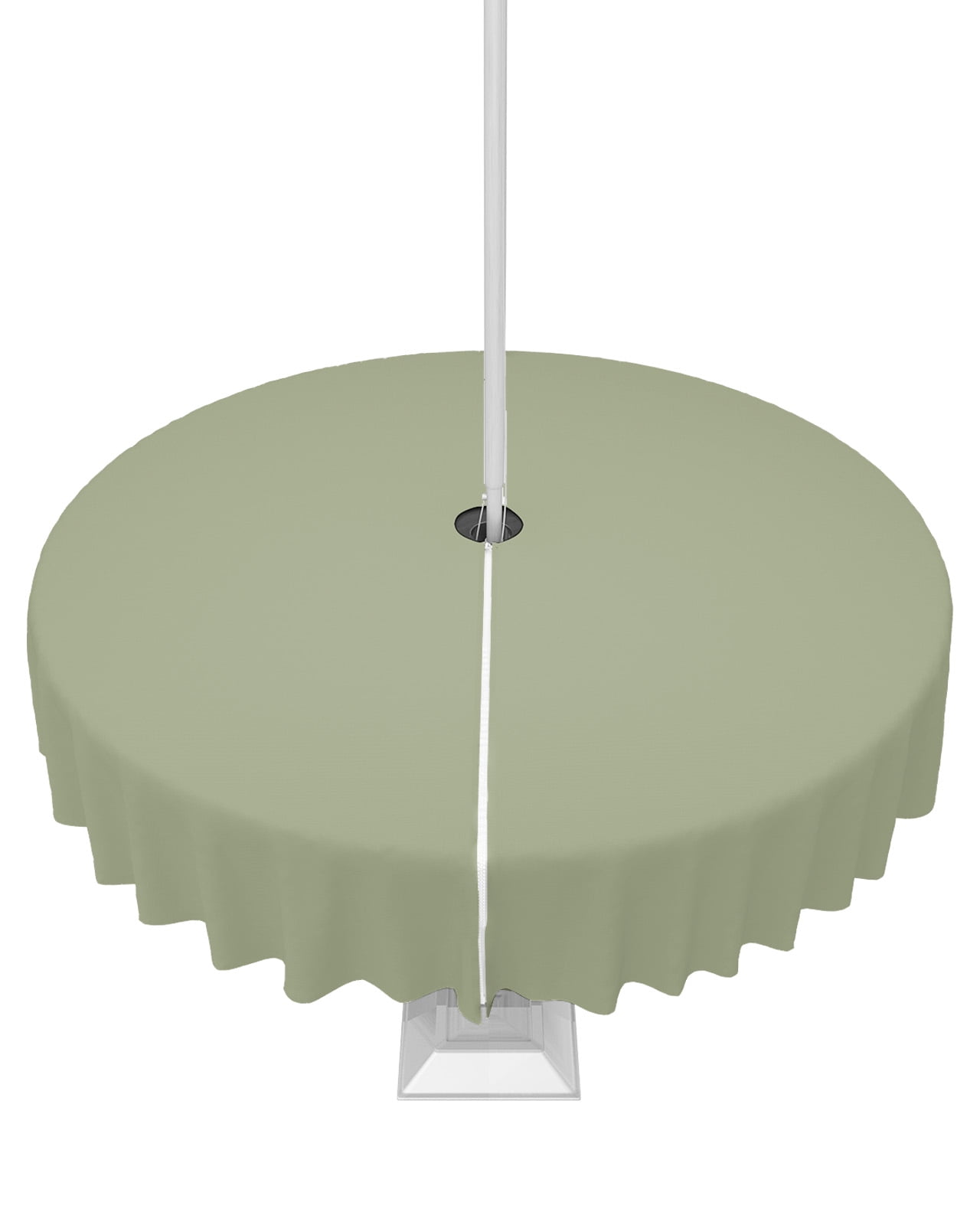 Lsrtoss Outdoor Tablecloth with Umbrella Hole & Zipper, Sage Green ...