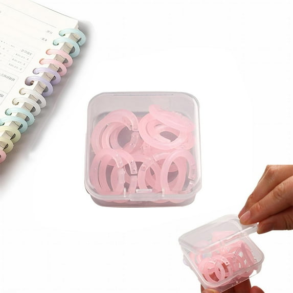 Lssam 20-Piece Plastic Book Rings - Mini Binder Rings & Key Rings Bulk ...