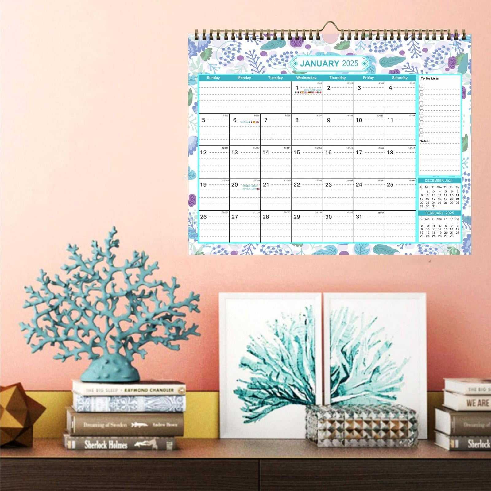 Lssam 2025 Desk Calendar - 12x17 Inches, Jan-Dec, Large Ruled Blocks ...