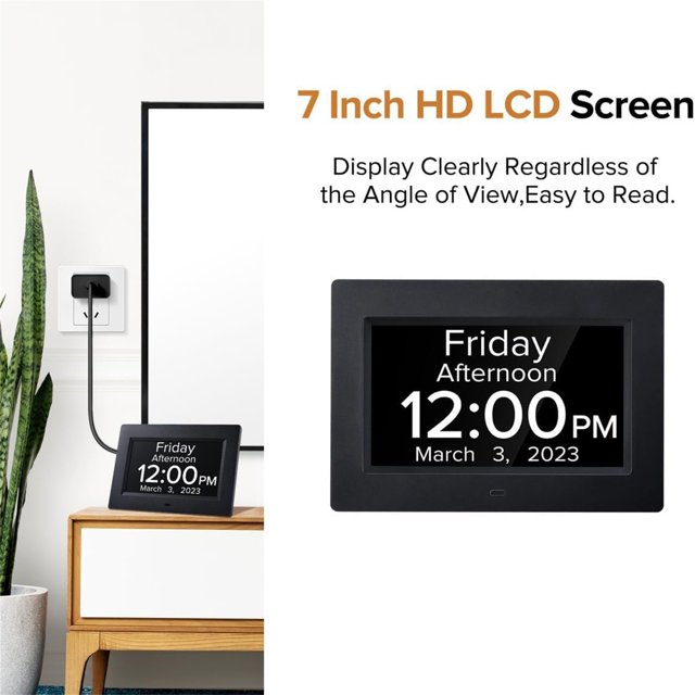 Lssam 2025 NEW 7" Dementia-Friendly Clock - Large Display Digital ...