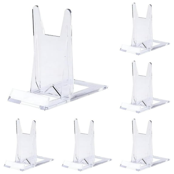 Lssam Clear Book Stand Display Holder 6 Pack Adjustable Acrylic Easel ...