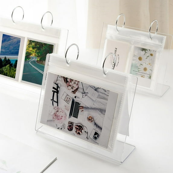 Lssam Clear Photo Album 3x4 Inch Flip Frame with Vertical Stand and ...