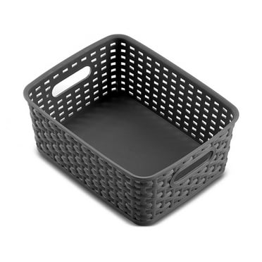 Set of 6 Plastic Storage Baskets - Small Pantry Organizer Basket Bins ...