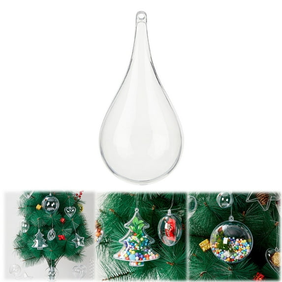 Lssam Fillable Ornament Balls Clear Plastic, 1 Count Hanging Craft ...