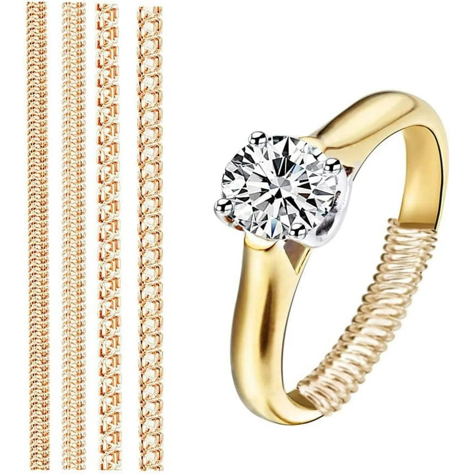 Lssam Gold Ring Size Adjuster & Guard for Women Men, 4 Sizes Plastic ...