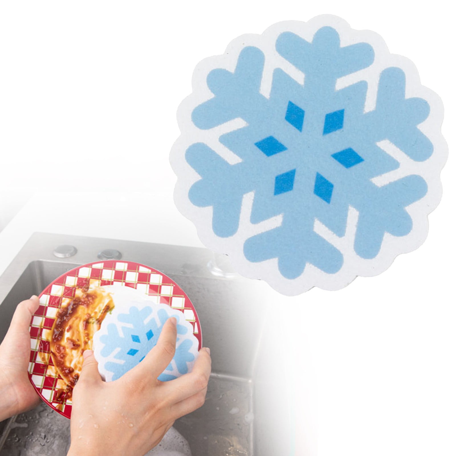 Lssam Holiday Cleaning Sponges 1-Count Pack Christmas Themed Dual-Sided ...