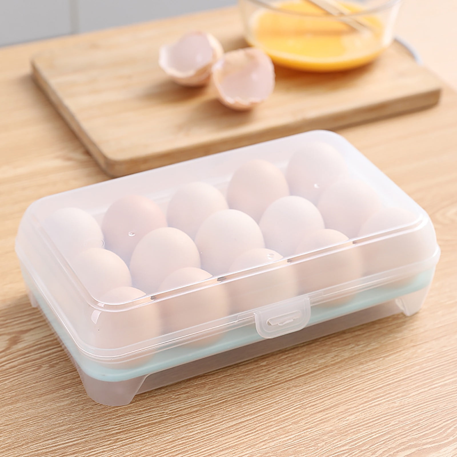 Lssam Large Capacity Clear Plastic Egg Holder for Refrigerator ...