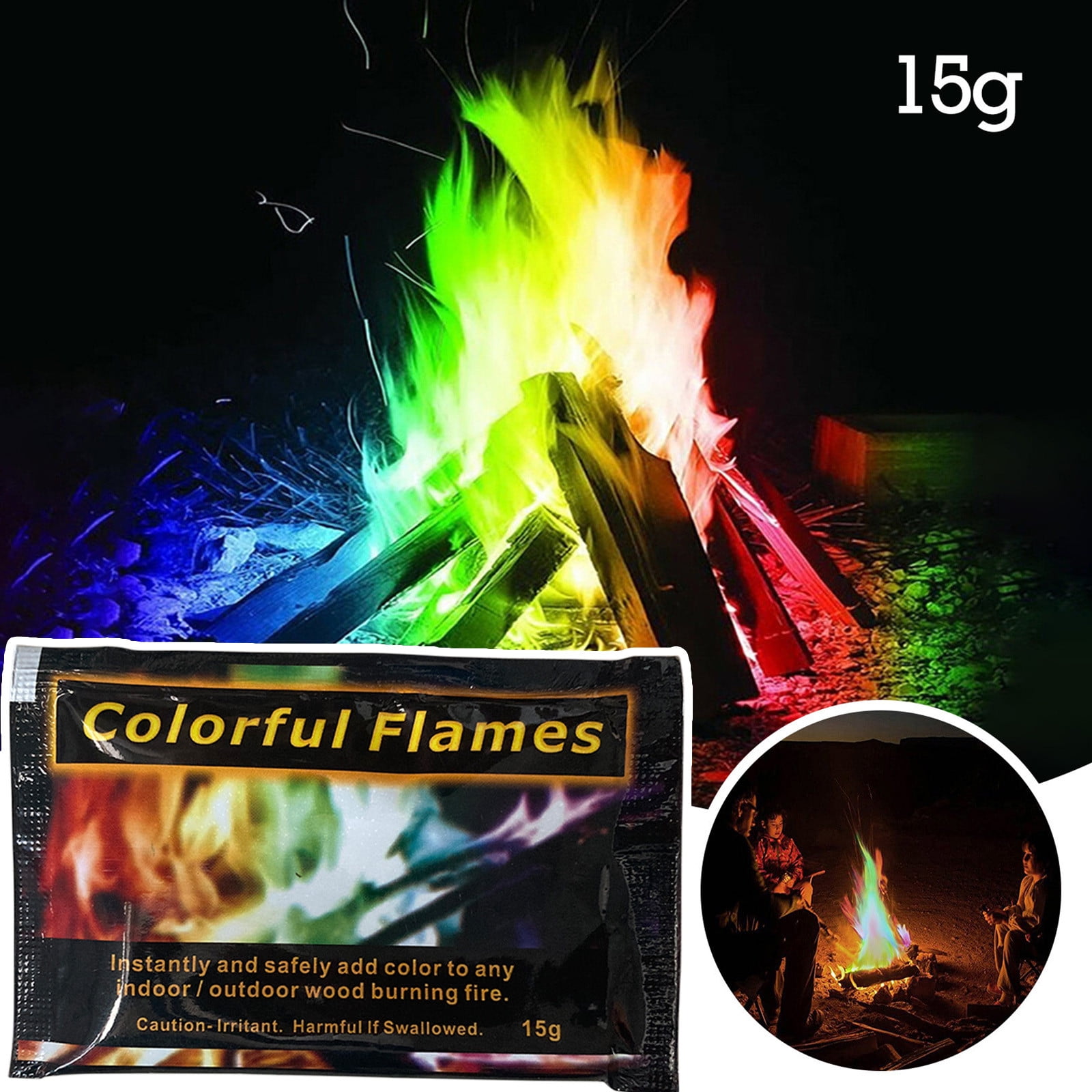 Lssam Magic Flame Color-Changing Powder for Campfires, Fire Pits - Safe ...